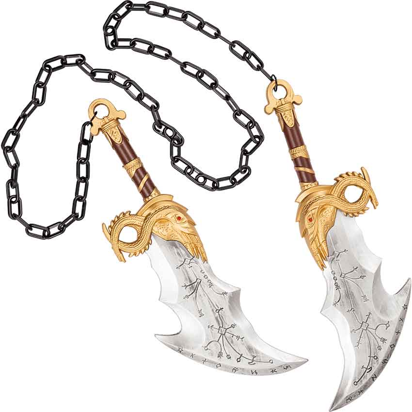 Dual Chained War God Foam Swords